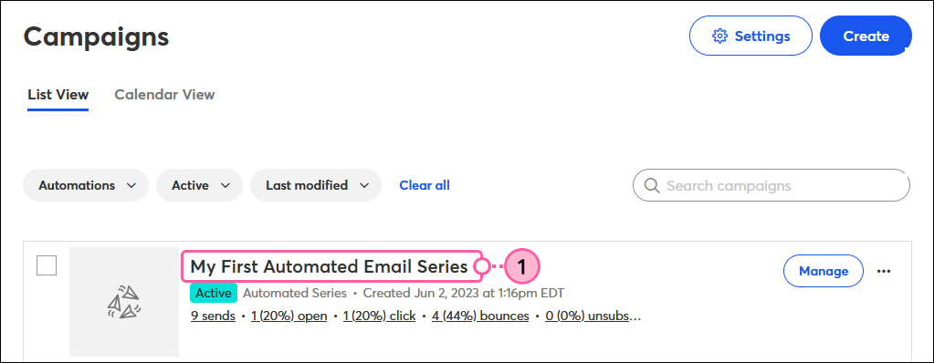 Unschedule, disable, or cancel your automated email series