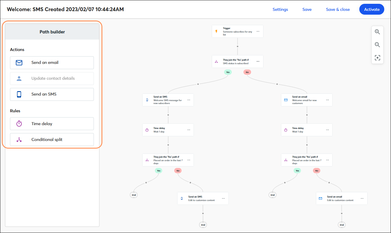 Welcome new subscribers using the Automation Path Builder