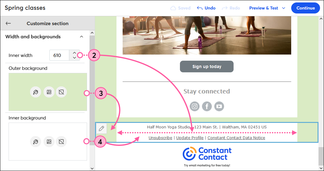 Customize your email footer