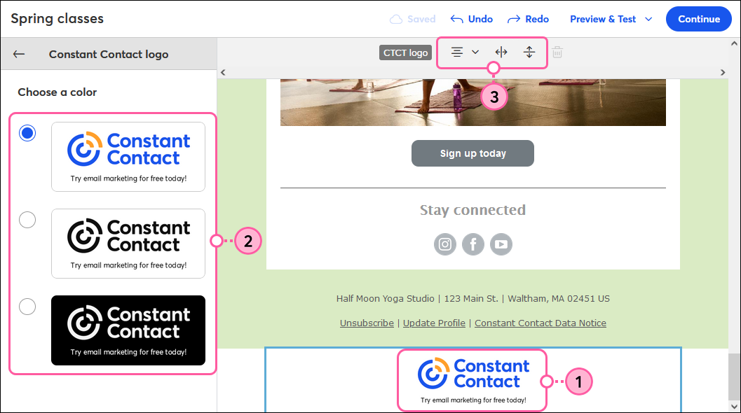Customize your email footer