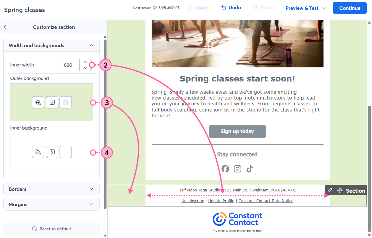 Customize your email footer