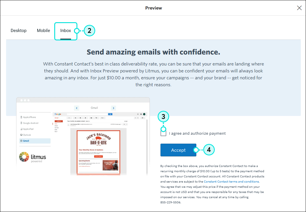 Preview how your email will display in different inboxes