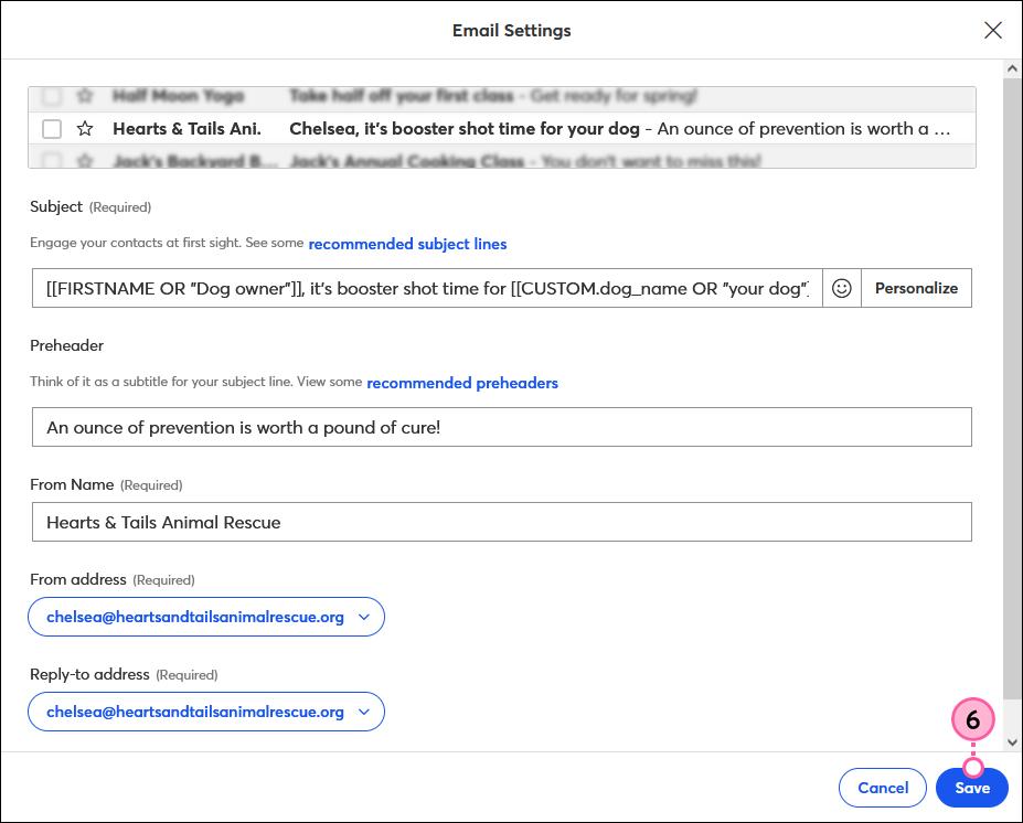 Subject line personalization