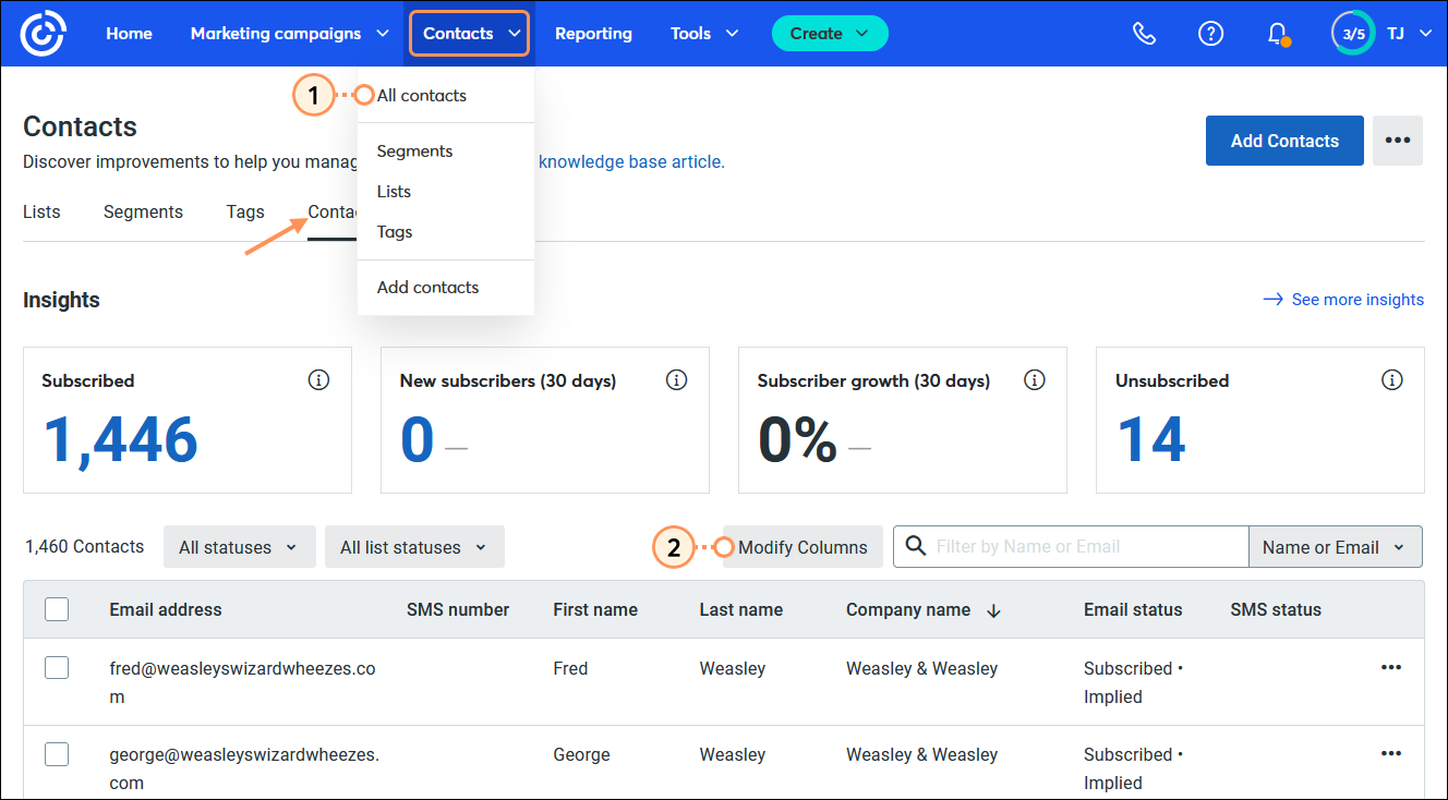 Understanding the different contact sources