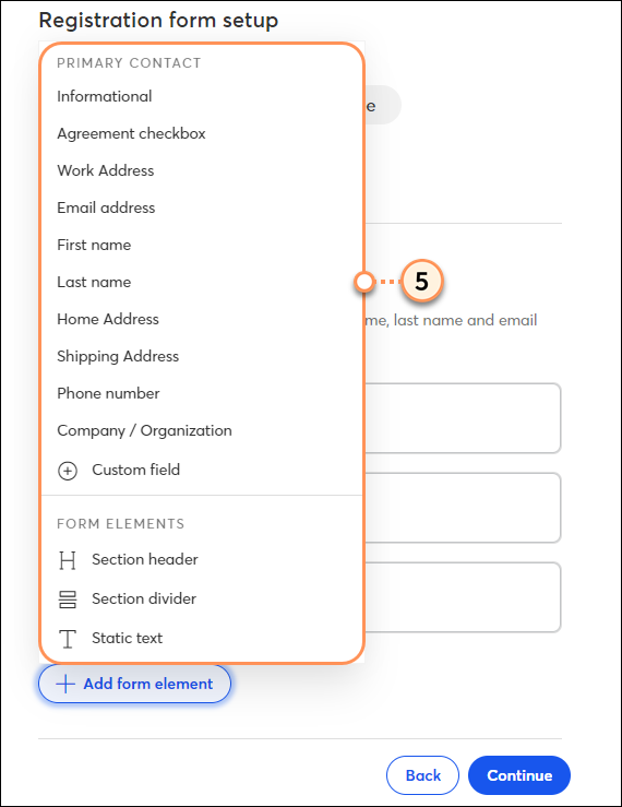 Customize your event registration form