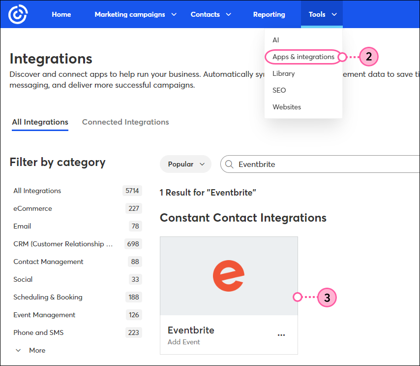Import Eventbrite contacts into Constant Contact