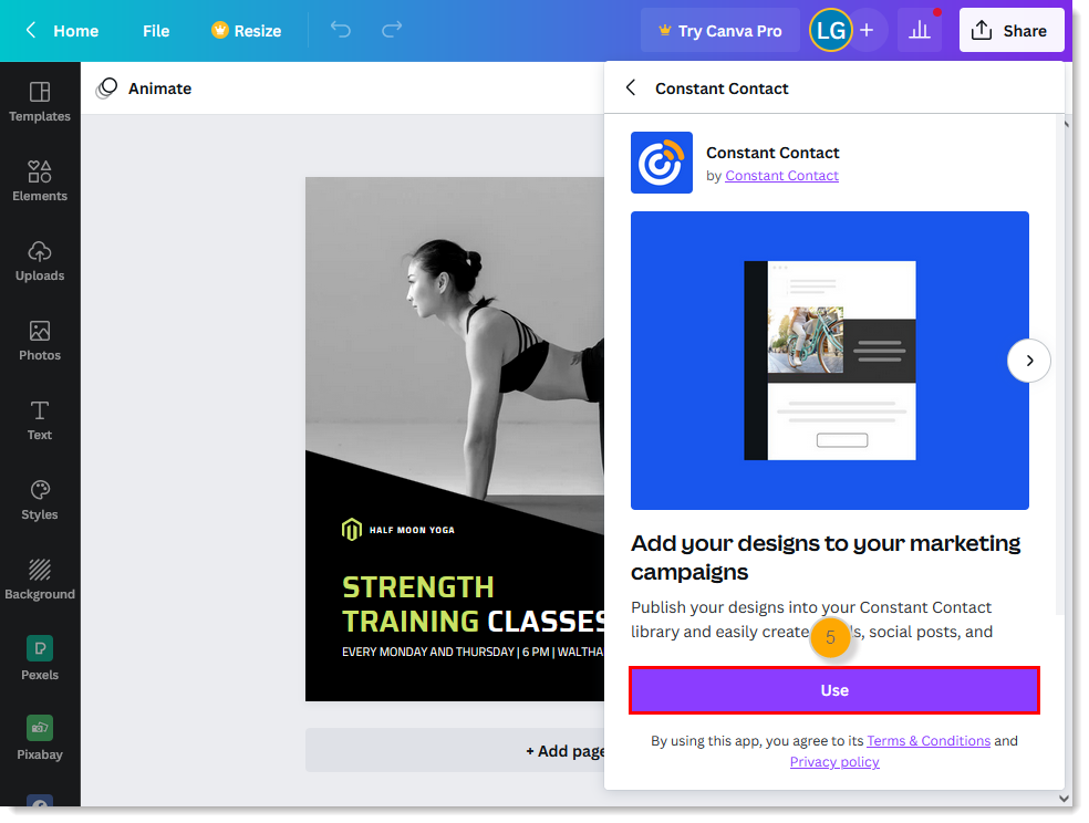 Import your Canva images into your Constant Contact Library