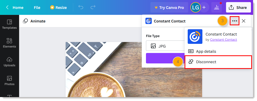 Import your Canva images into your Constant Contact Library
