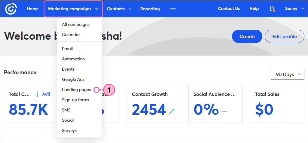 Edit a Custom Landing Page