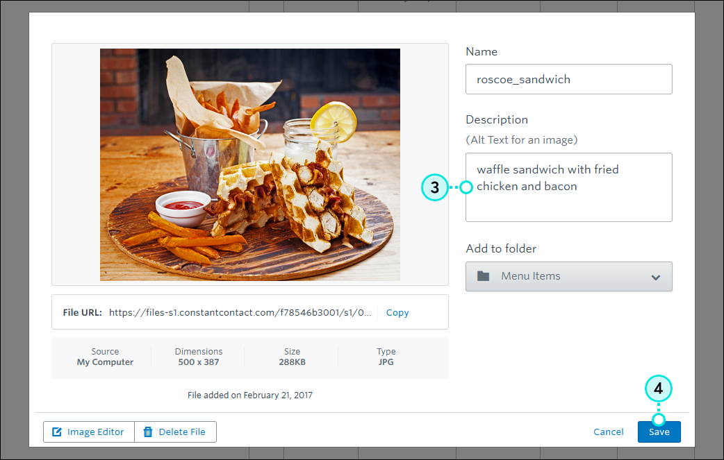 Edit an image's description or alt text