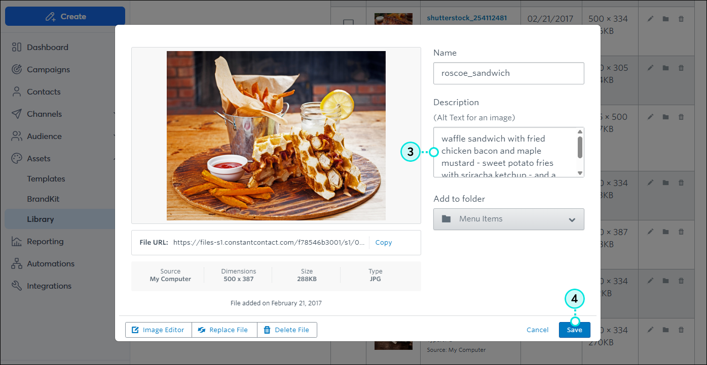 Edit an image's description or alt text
