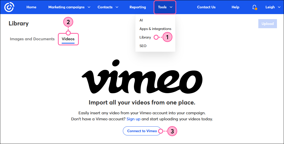 Manage your Vimeo videos in your Library