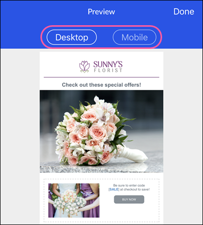 Preview an email in the Constant Contact mobile app