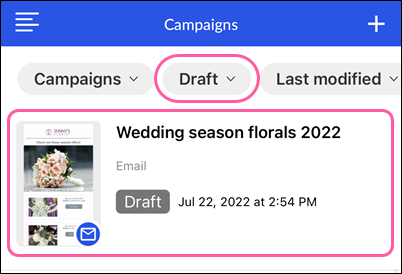Resend an email to non-openers from the Constant Contact mobile app