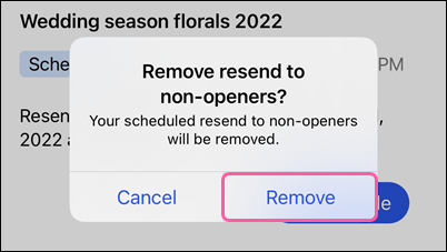 Resend an email to non-openers from the Constant Contact mobile app