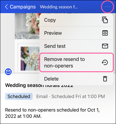 Resend an email to non-openers from the Constant Contact mobile app