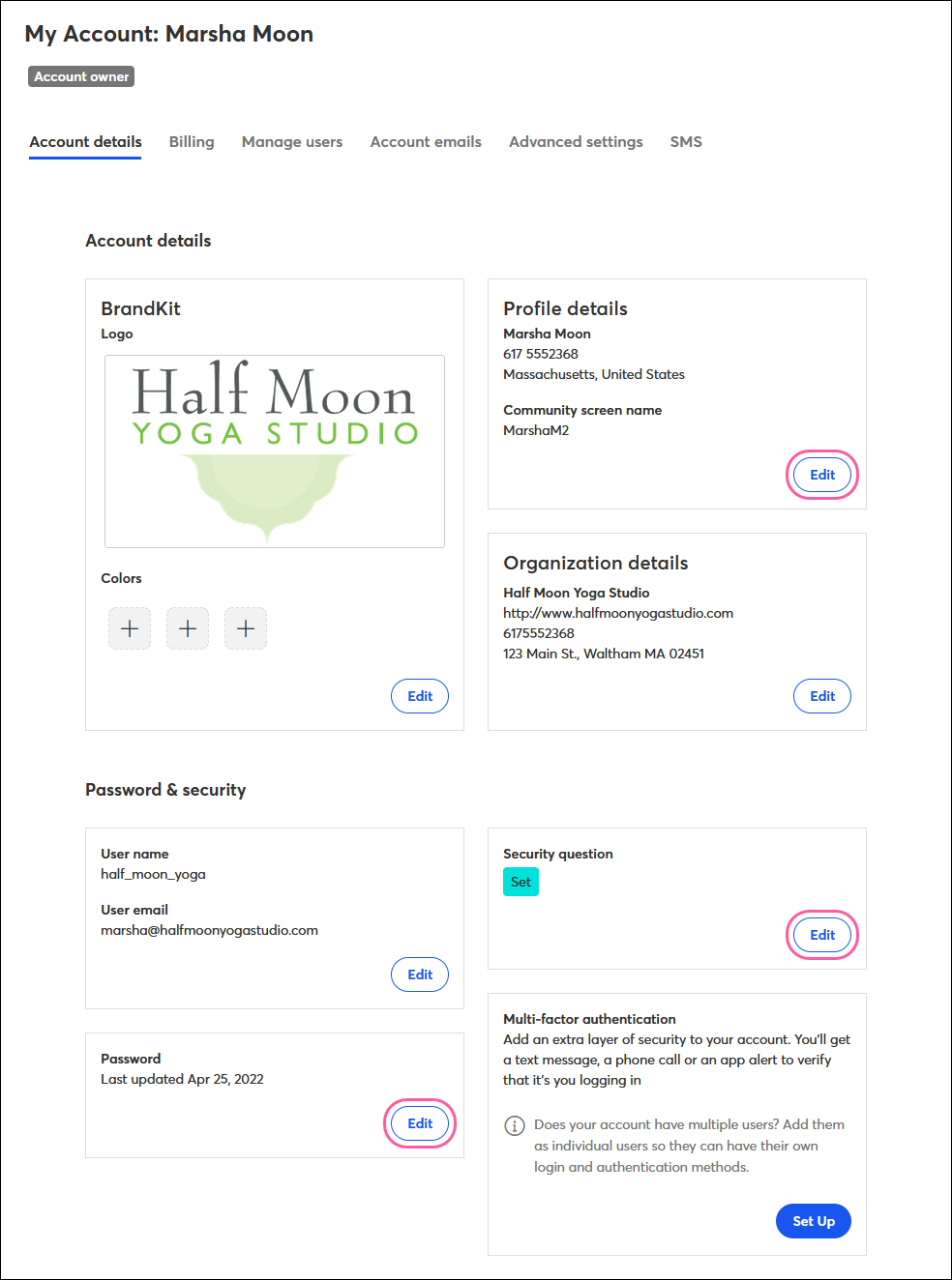 Taking over an existing account as a new user