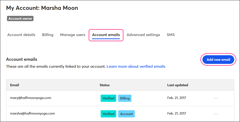 Taking over an existing account as a new user