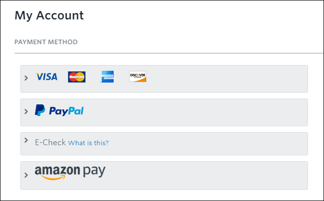 Payment options for your account