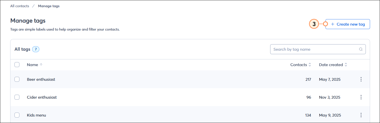 Create and manage tags