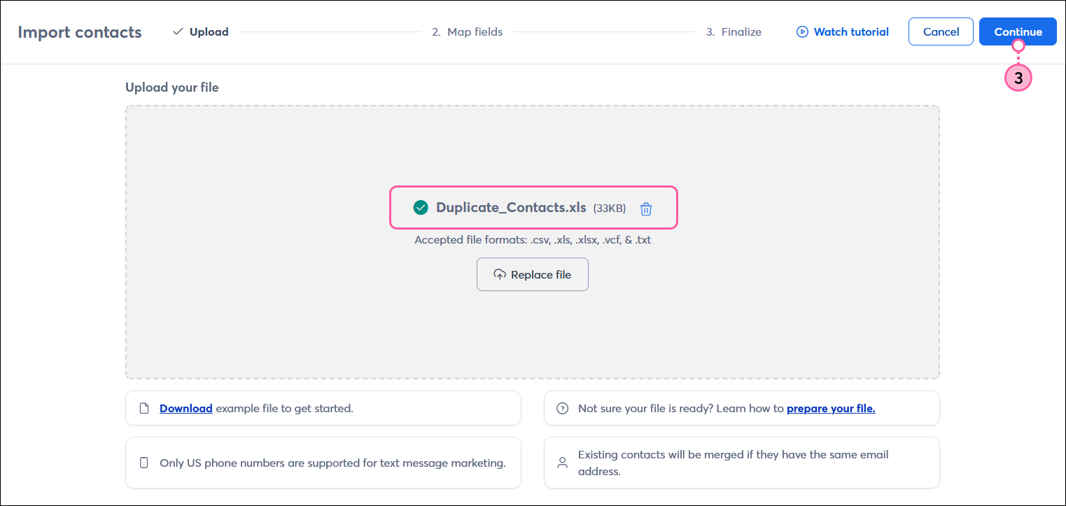 Identify and merge duplicate contact information