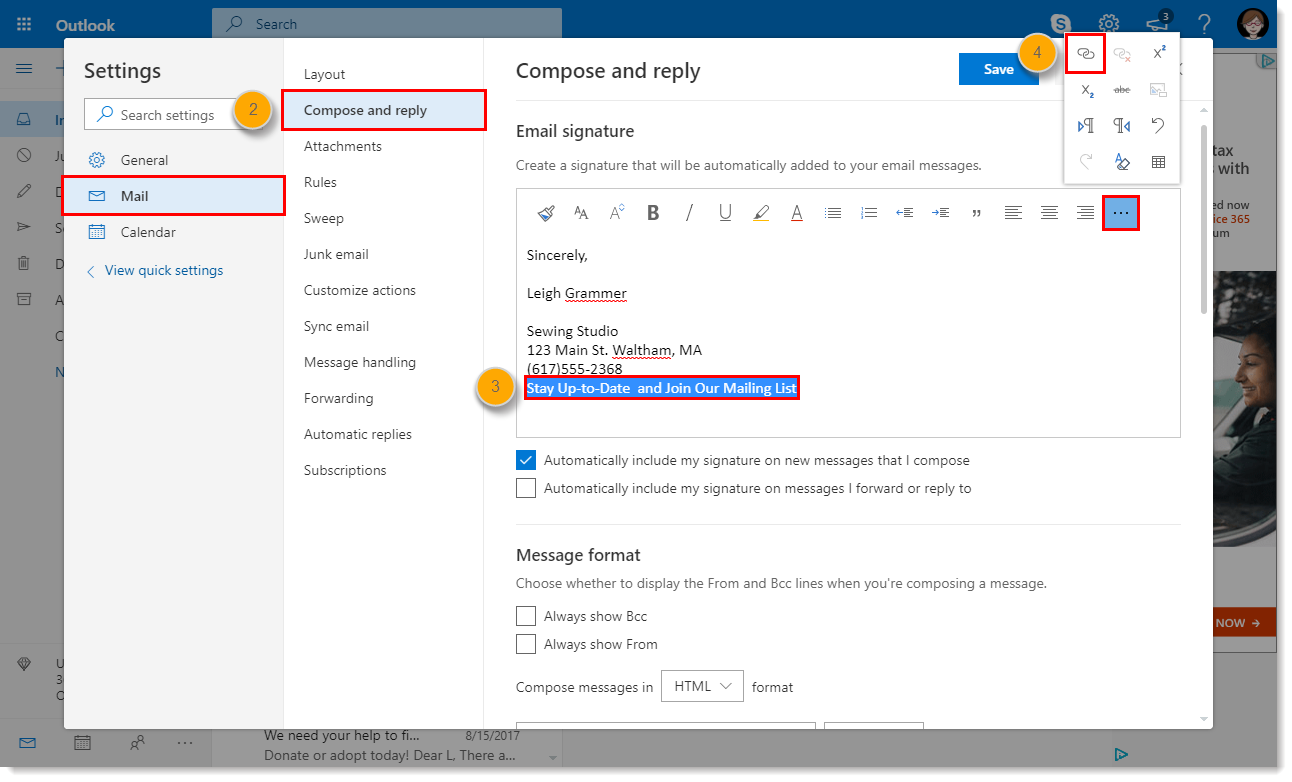 How To Add A Signature In Outlook 2016 Gmail Nativevlero